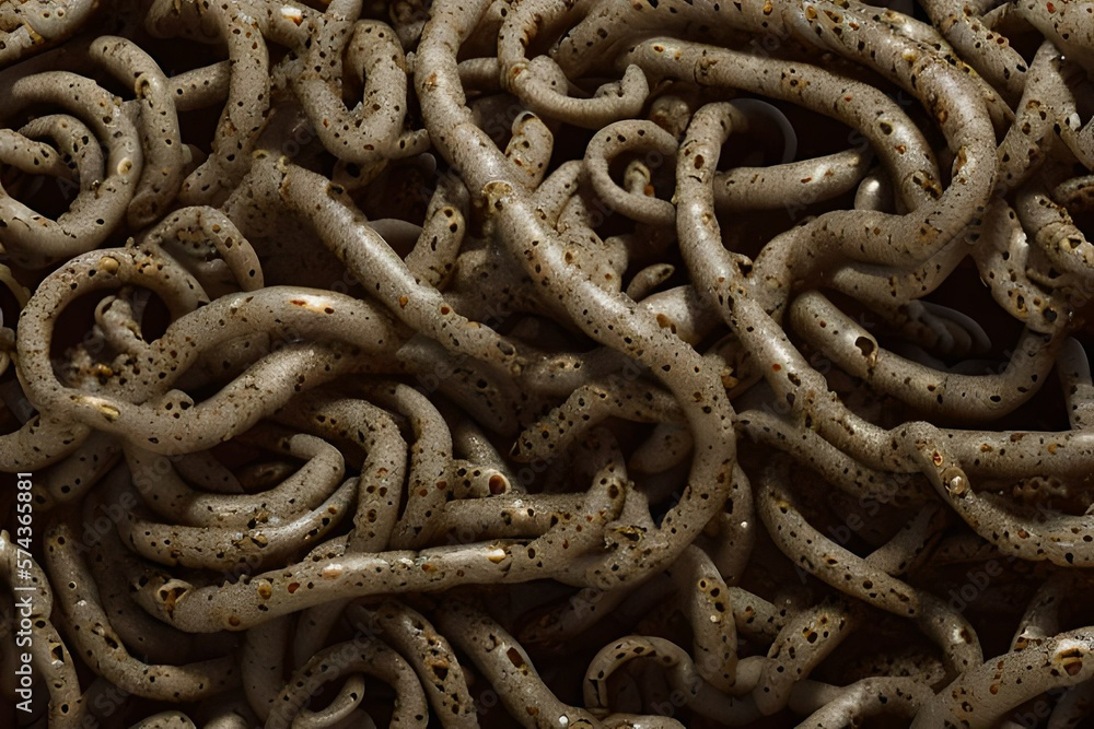 Disgusting Worms Background Wallpaper Closeup Parasites Illustration Wallpaper Generative Ai