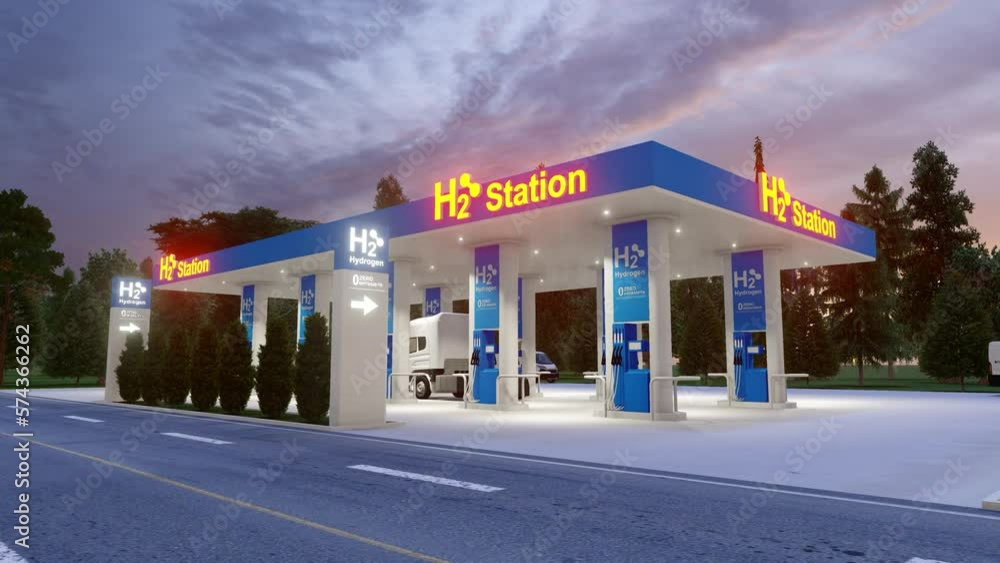 Hydrogen charging gas station. Hydrogen Refueling The Car On The ...