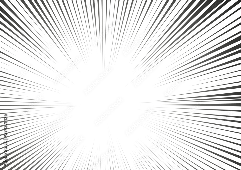 Manga radial speed lines for comic effect. Motion and force action ...