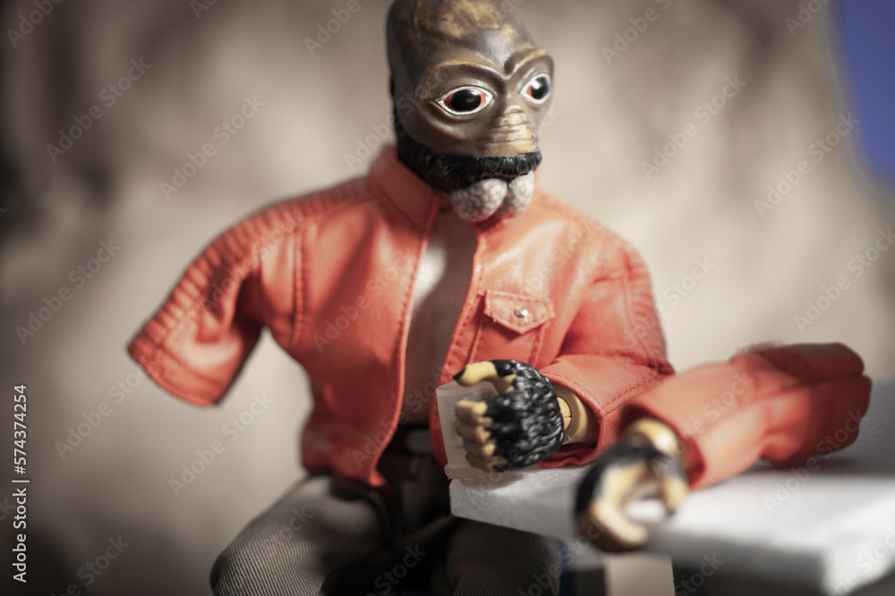 NEW YORK USA, JUNE 1 2018: Humorous scene from Star Wars showing Ponda ...