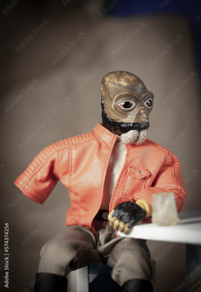 NEW YORK USA, JUNE 1 2018: Humorous scene from Star Wars showing Ponda ...