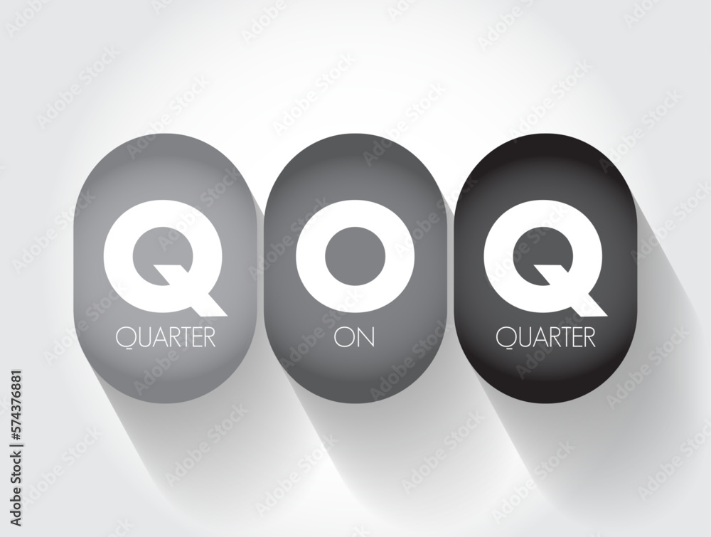 Vetor do Stock: QOQ Quarter On Quarter - measuring technique that ...