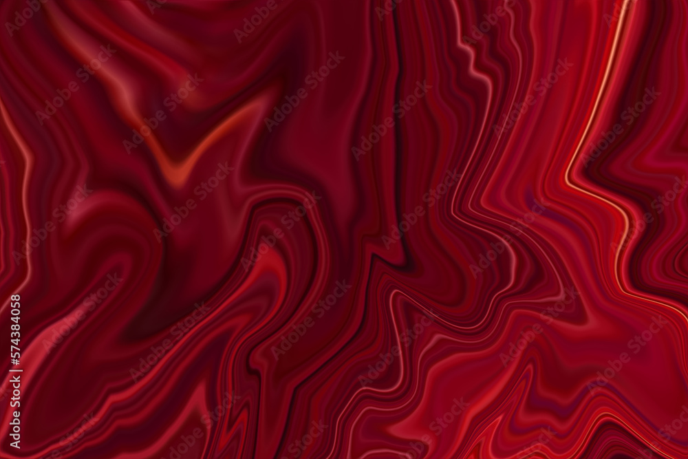 Red silk background with red swirl wave lines, acrylic ink effect red ...