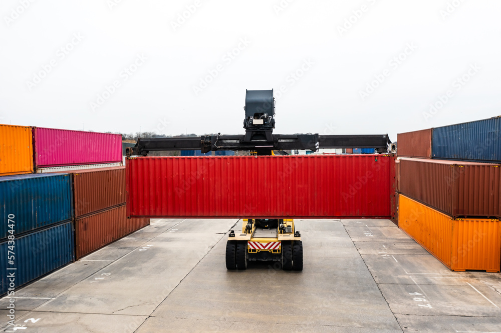 Shipping container cargo freight terminal Stock Photo | Adobe Stock