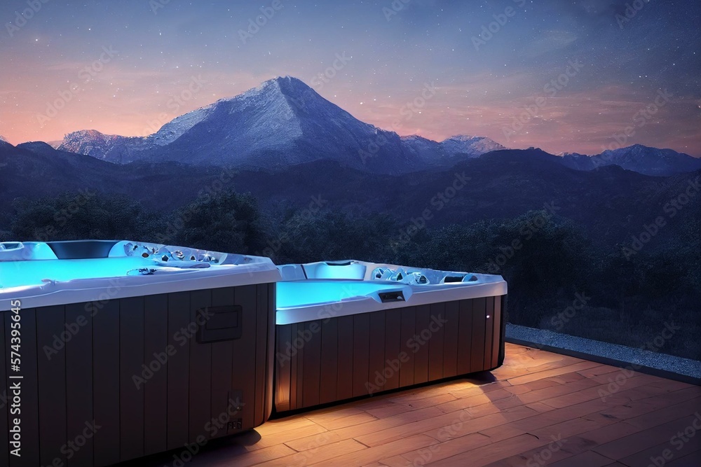 Outdoor Jacuzzi At Night