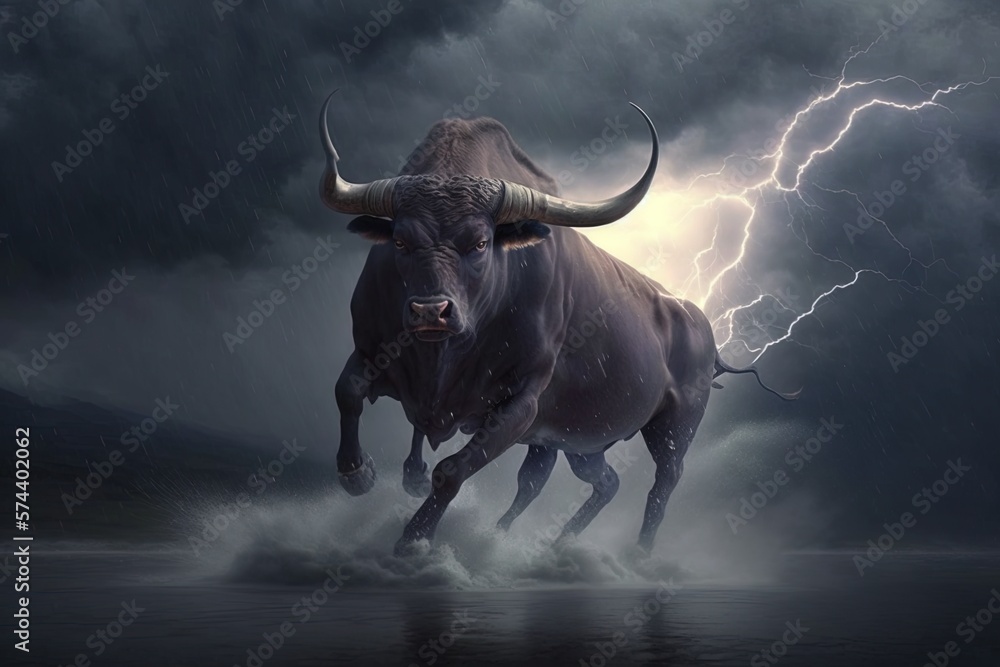 Photo & Art Print The Majestic Bull, Churning the Storm of Magic ...