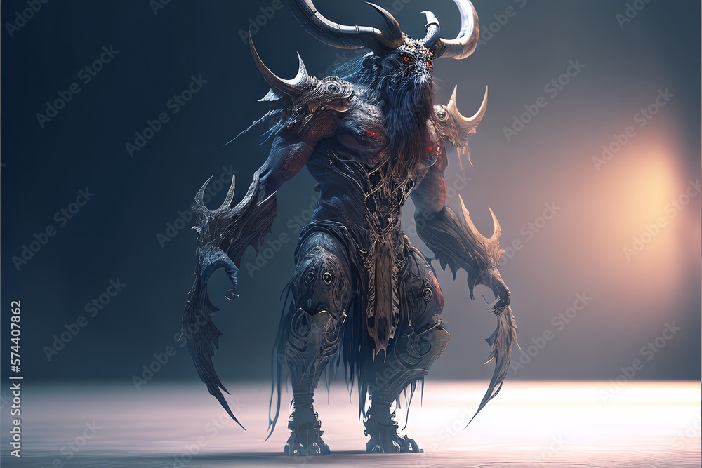 Evil Creatures in Distinct Human Forms with Claws and Horns in a ...