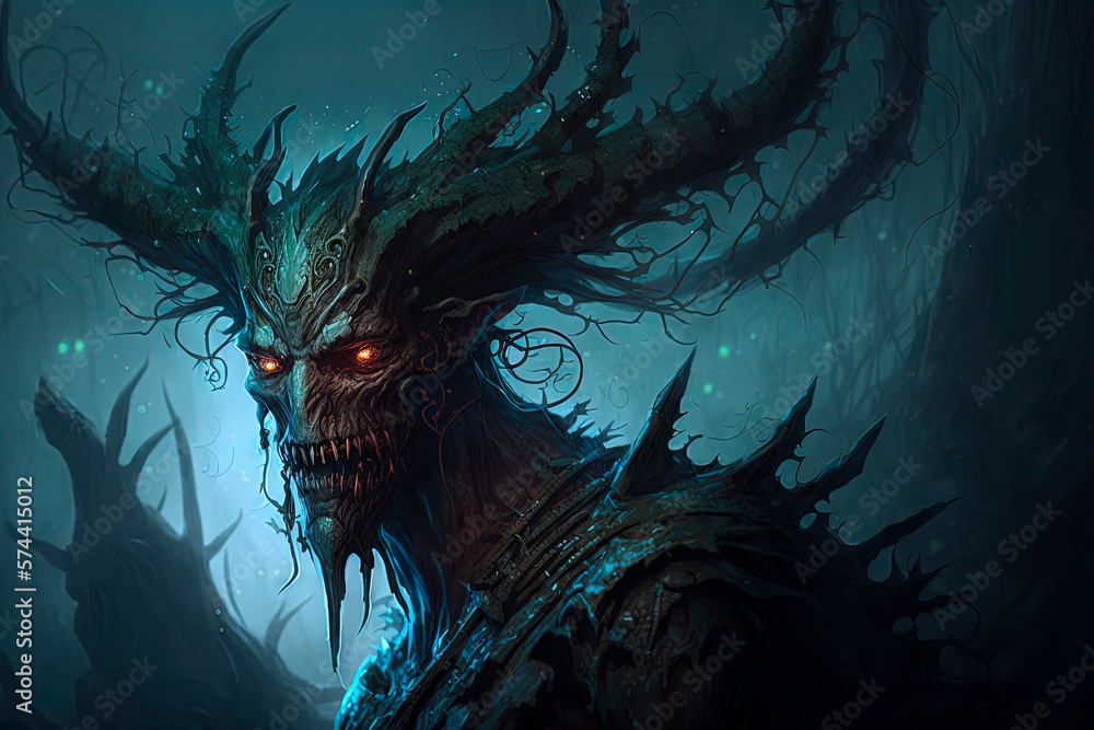 Demonic creature, monster, horror, evil, forest goblin, dark fantasy ...