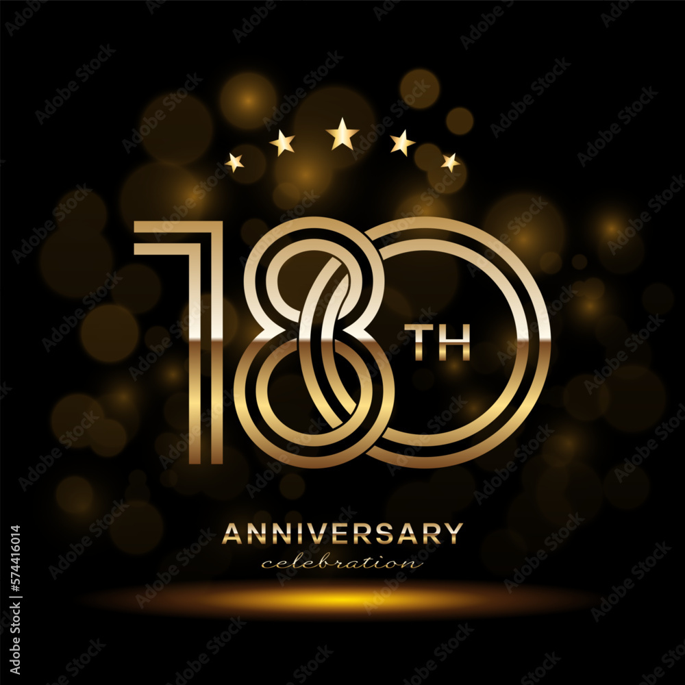 180 year anniversary celebration. Anniversary logo design with double ...