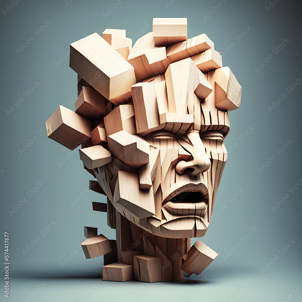 Human face blocks Stock Illustration | Adobe Stock