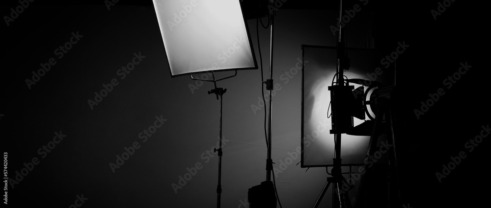 Foto de Film light for video production camera in studio set. Use as ...