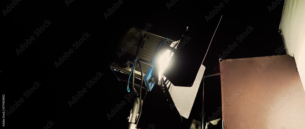 Film light for video production camera in studio set. Use as studio ...