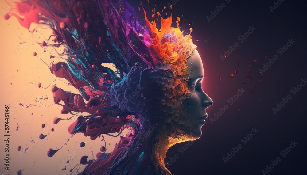 Abstract Mental Health Concept - Mindfulness and Well-being Background ...