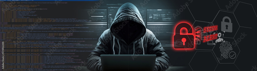 cybersecurity concept identity theft, Database hacks, internet cyber crime. hacker attack ...