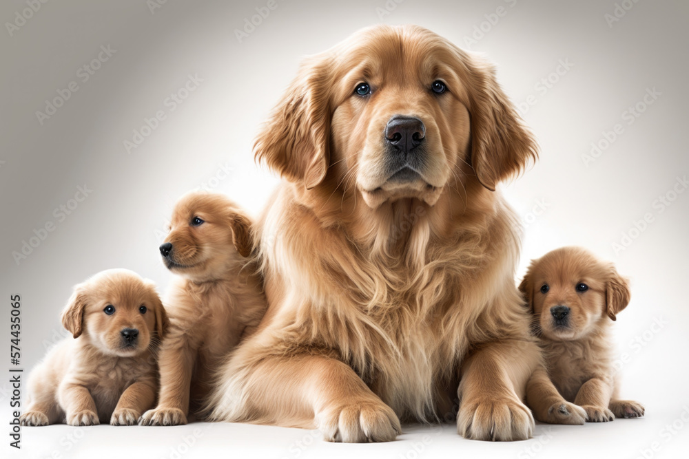 Happy Mother's Day Dogs: Cute Mom Dogs, Female Golden Retriever With ...