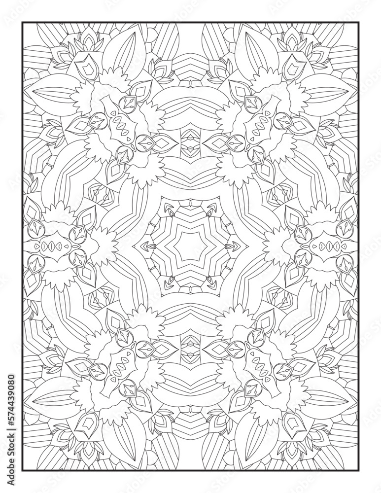 Mandala coloring page KDP interior. Coloring page mandala background ...