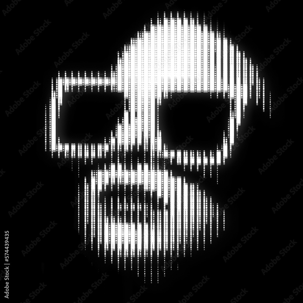 Abstract woman with glasses portrait illustration in halftone black and ...