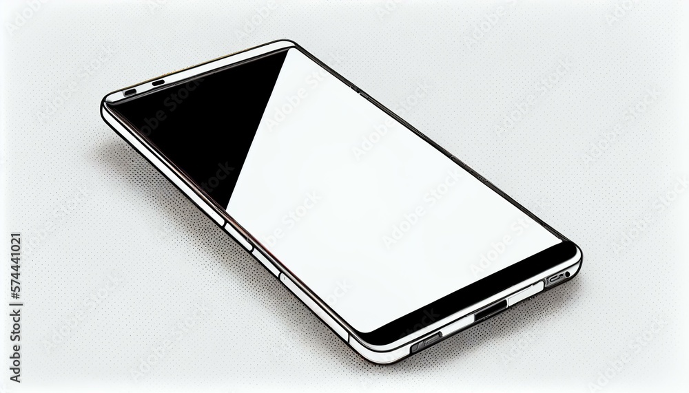 A detailed illustration of a sleek smartphone with a large display and ...
