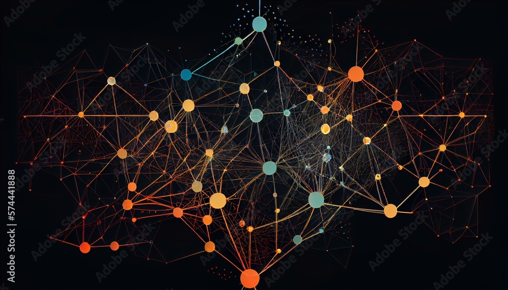 A Detailed Illustration Of A Complex Network Of Interconnected