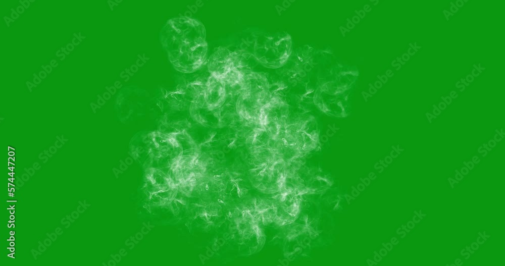 Psychedelic Smoke effect rendering on the green screen background, 4k ...
