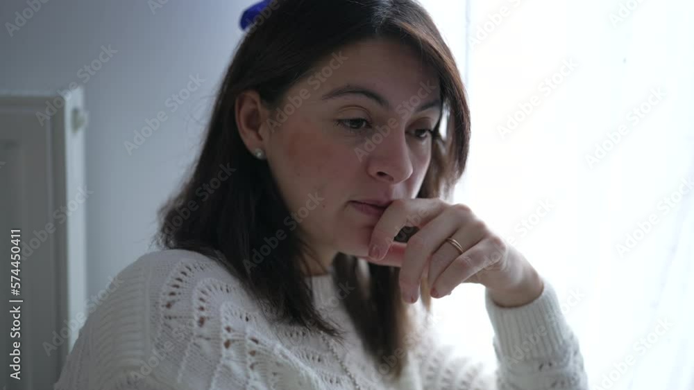 Skeptic Woman reacting with judgemental emotion in conversation with ... Skeptic Woman reacting with judgemental emotion in conversation with ...