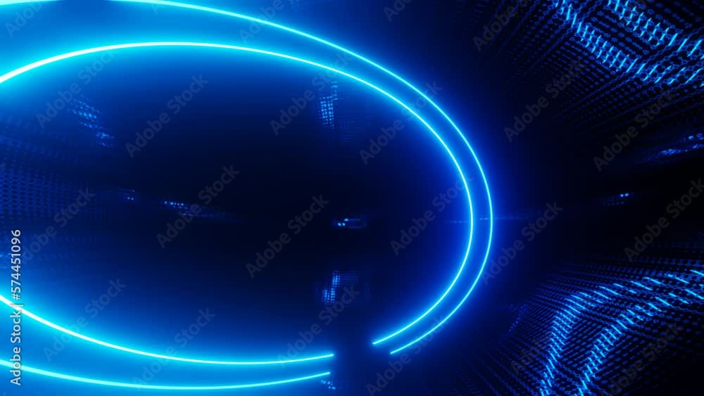 Vj loop neon room. Mirror room with neon light. Abstract festive bg ...