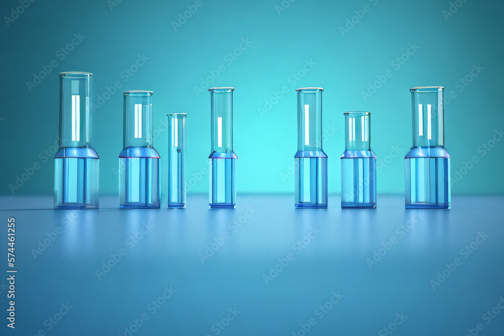 Brightly-colored liquids in test tubes in a science lab. Chemistry ...