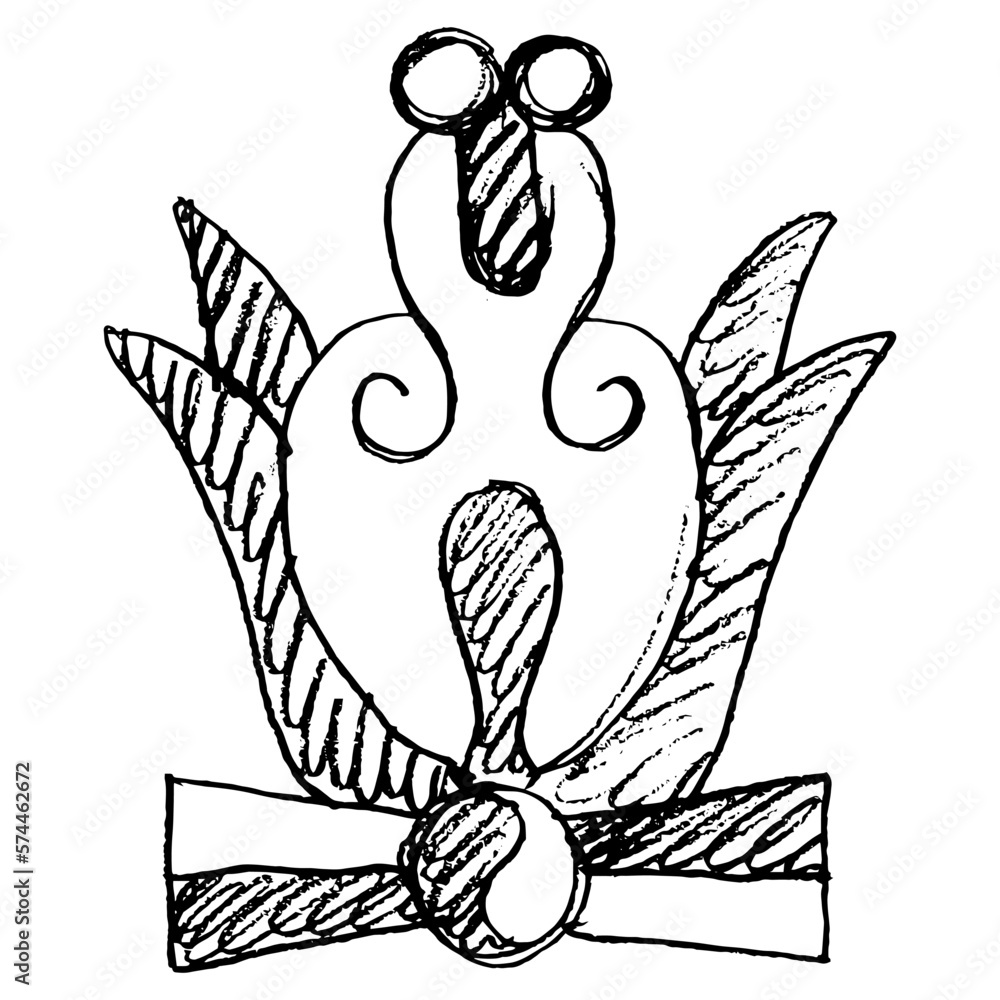 Stylized flower. Native American design of Aztec Indians from Mexican ...