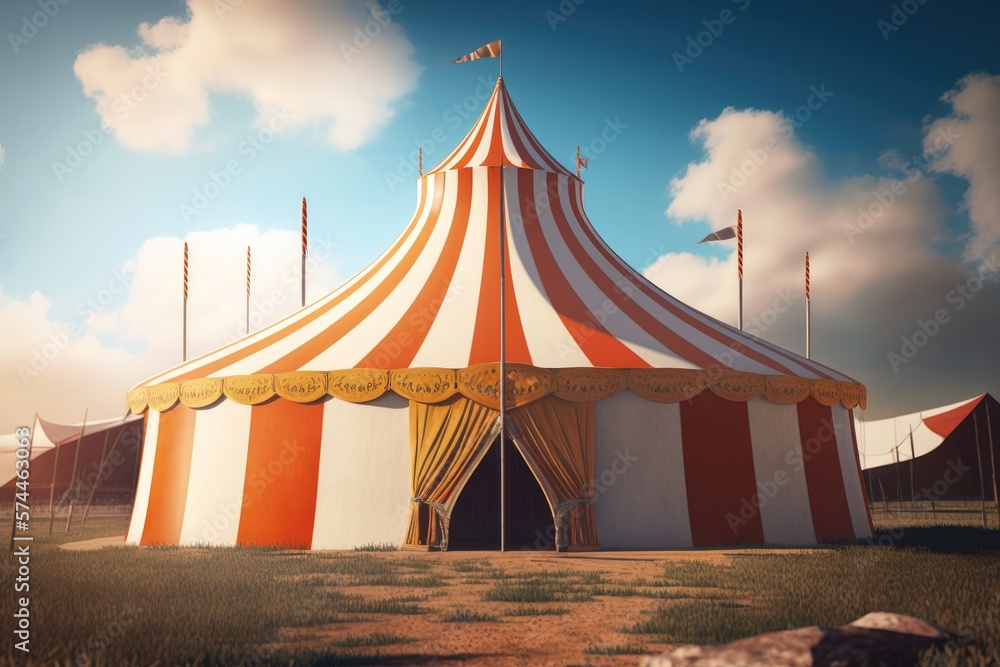 Circus tent front view, retro circus tent, Generative AI Stock ...