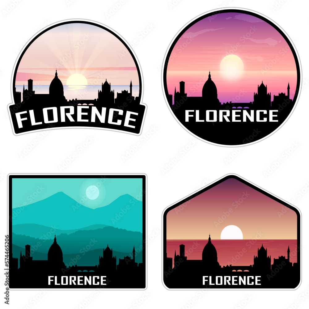 Florence Italy Skyline Silhouette Retro Vintage Sunset Florence Lover ...