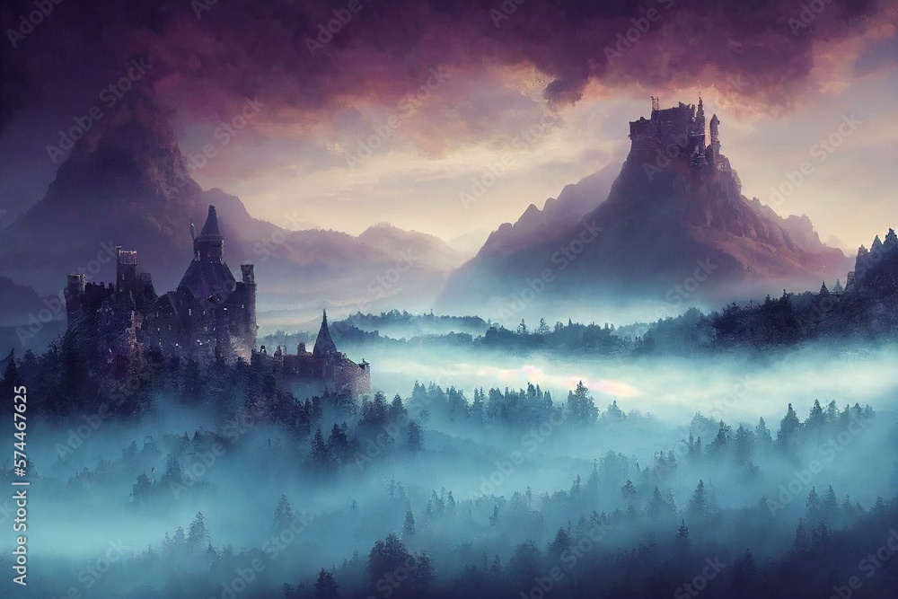 Explore imaginative Scottish castles and ruins in dreamy surrealism ...