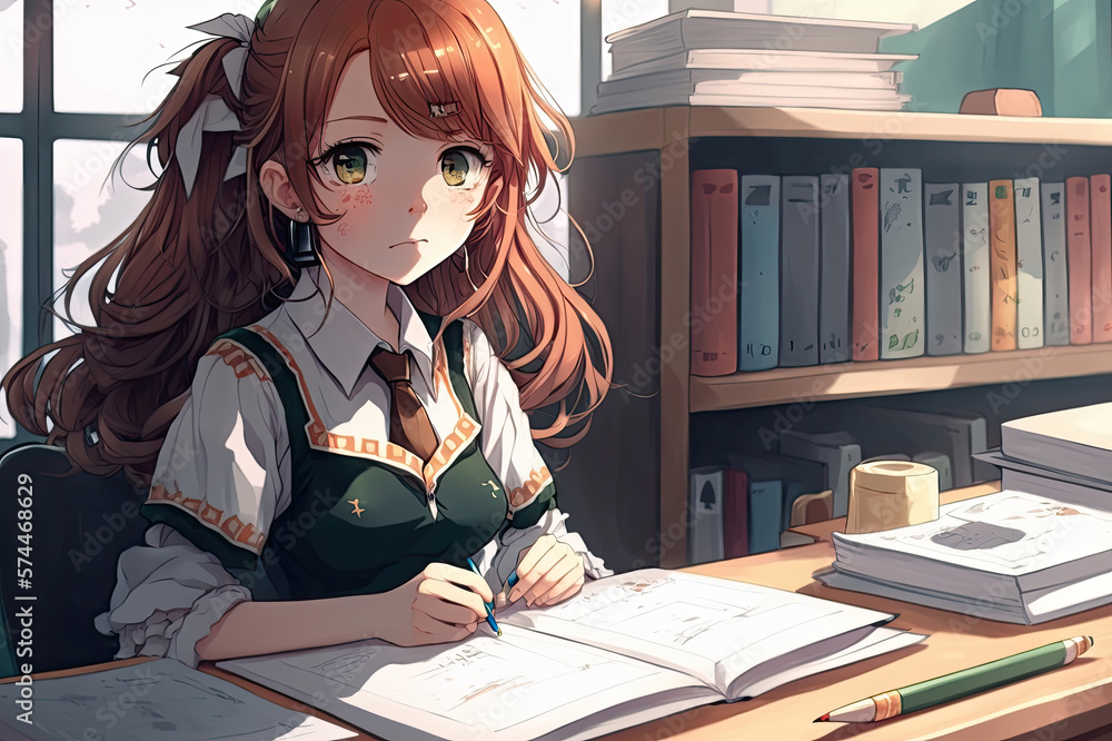 Homework Animated Girl