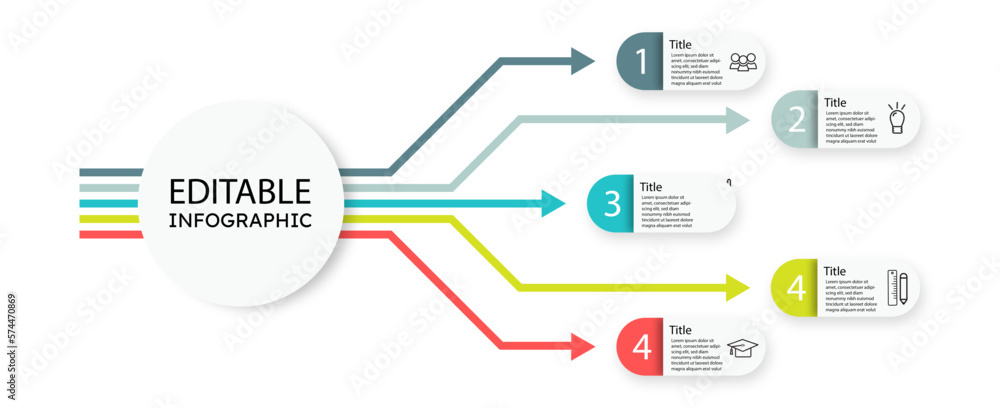 Business infographic process with circle template design with icons and ...