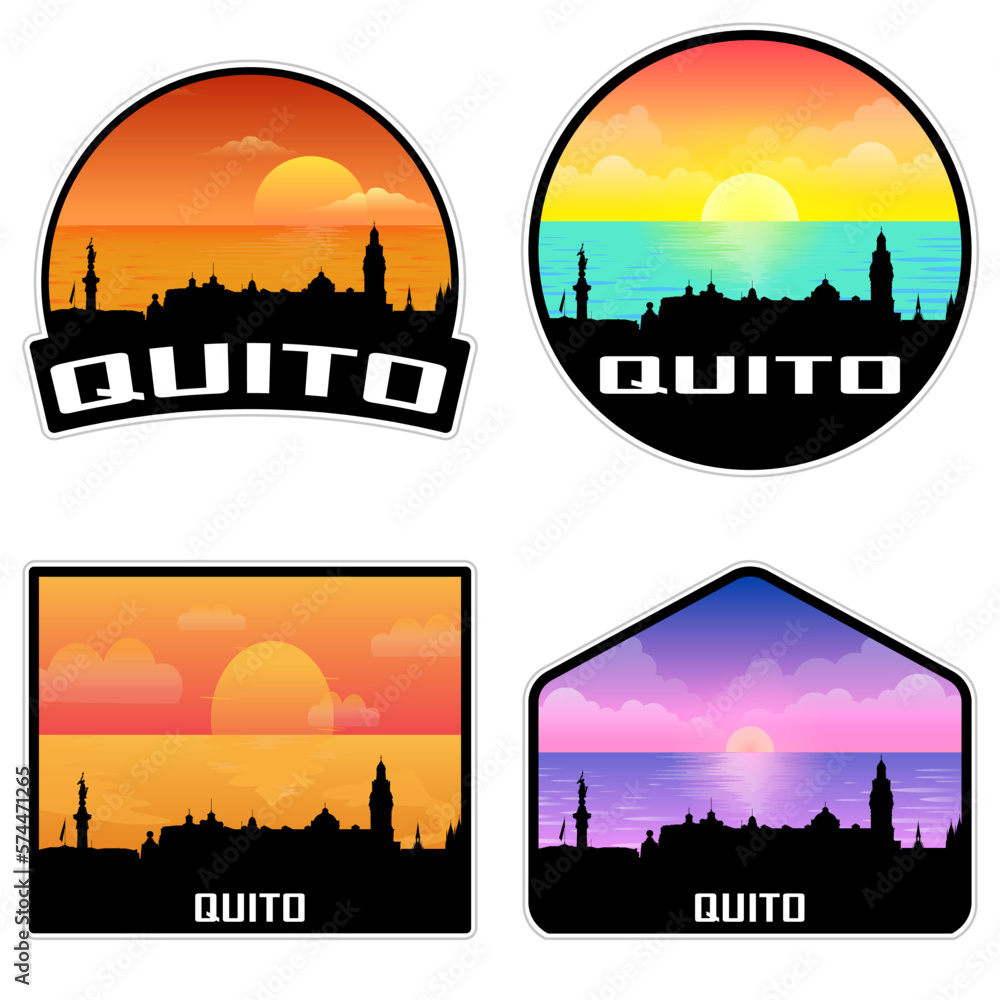 Quito Equador Skyline Silhouette Retro Vintage Sunset Quito Lover ...