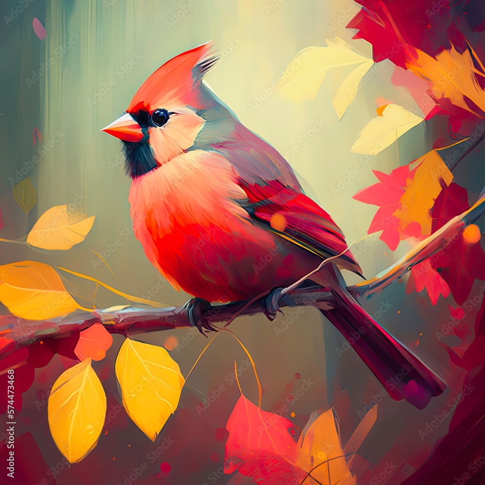 Abstract Painting Of Red Cardinal at Elmer Pritchard blog