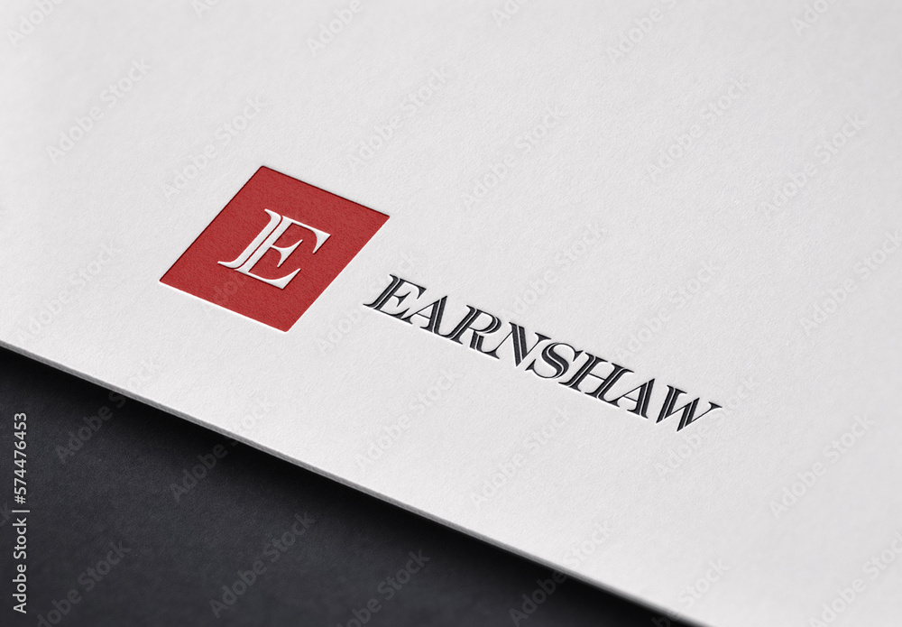 Logo Mockup Letterpress Debossed Paper Textrure Template Effect Stock ...