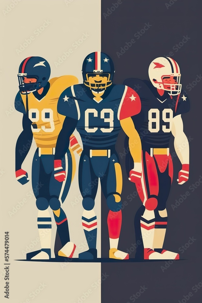 nfl American Football sport illustration people exercising athletes ...