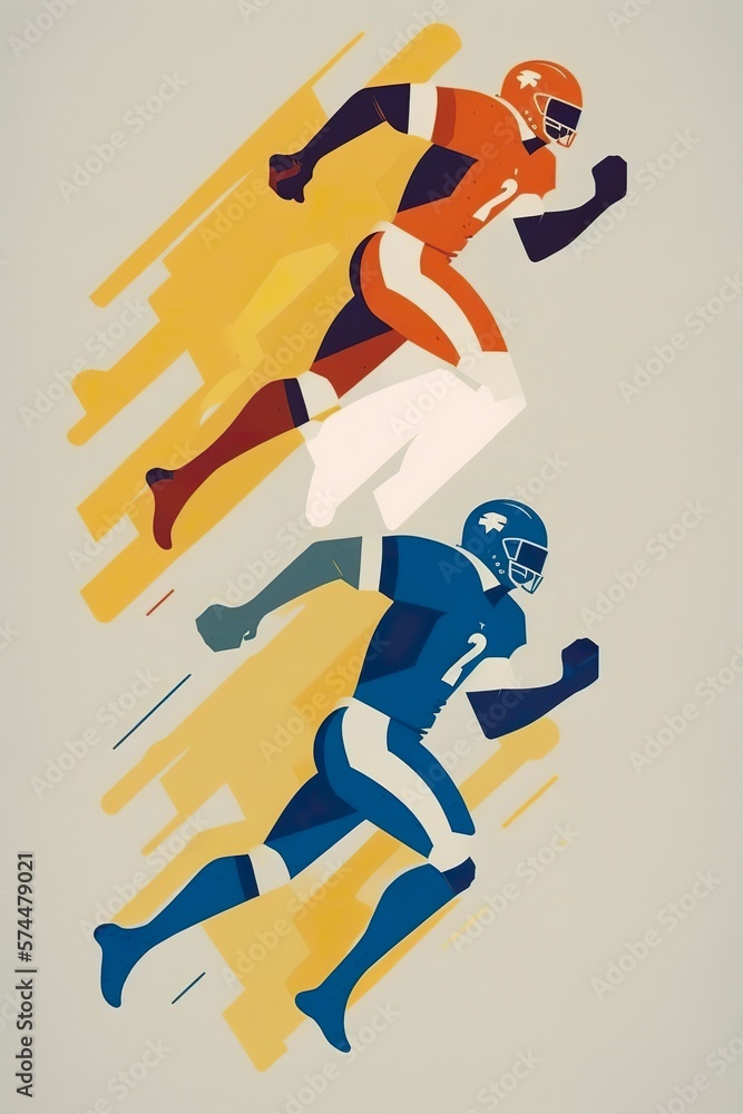 nfl American Football sport illustration people exercising athletes ...