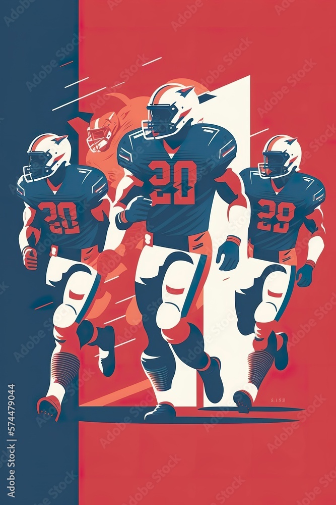 nfl American Football sport illustration people exercising athletes ...