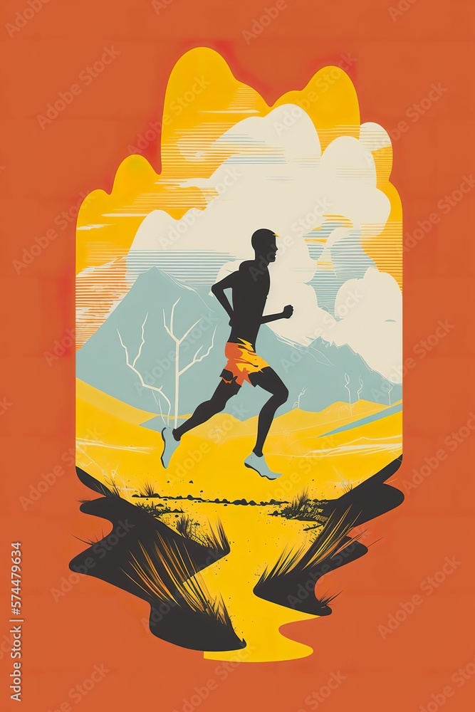 cross country running sport illustration people exercising athletes ...
