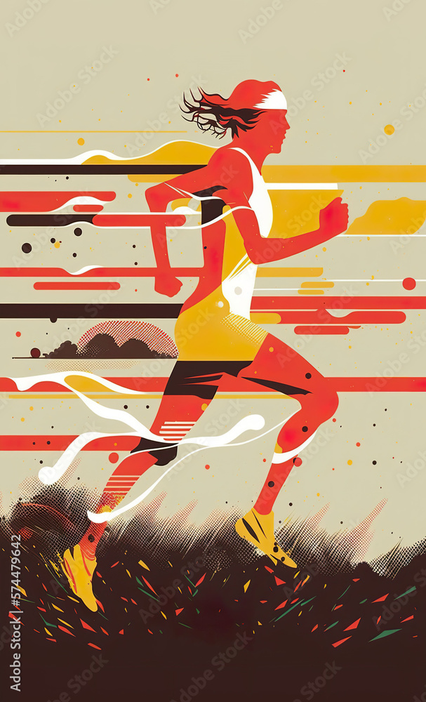 cross country running sport illustration people exercising athletes ...