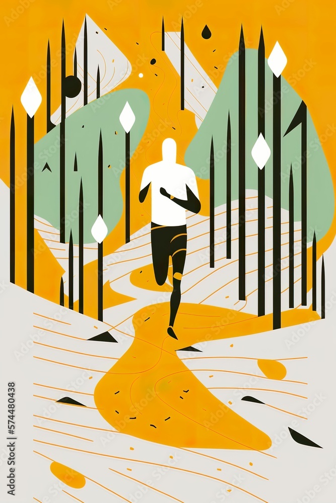 cross country running sport illustration people exercising athletes ...