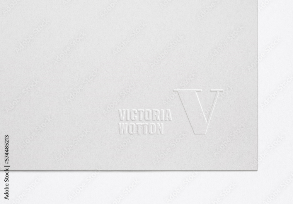 Logo Mockup Embossed Debossed Paper Textrure Template Effect Stock ...