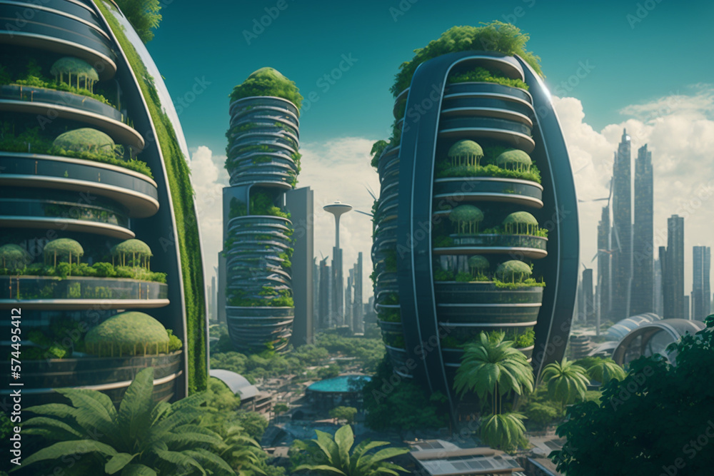 green city of the future, mega structures, green buildings, sustainable ...