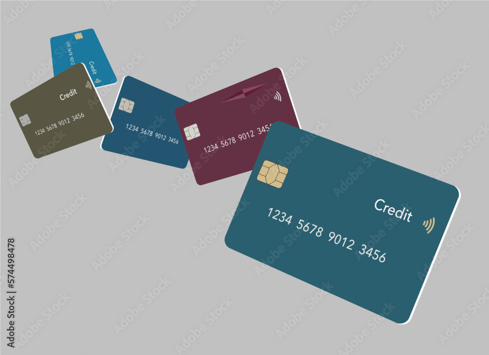 Here are realistic mock credit card or debit cards in a vector format ...