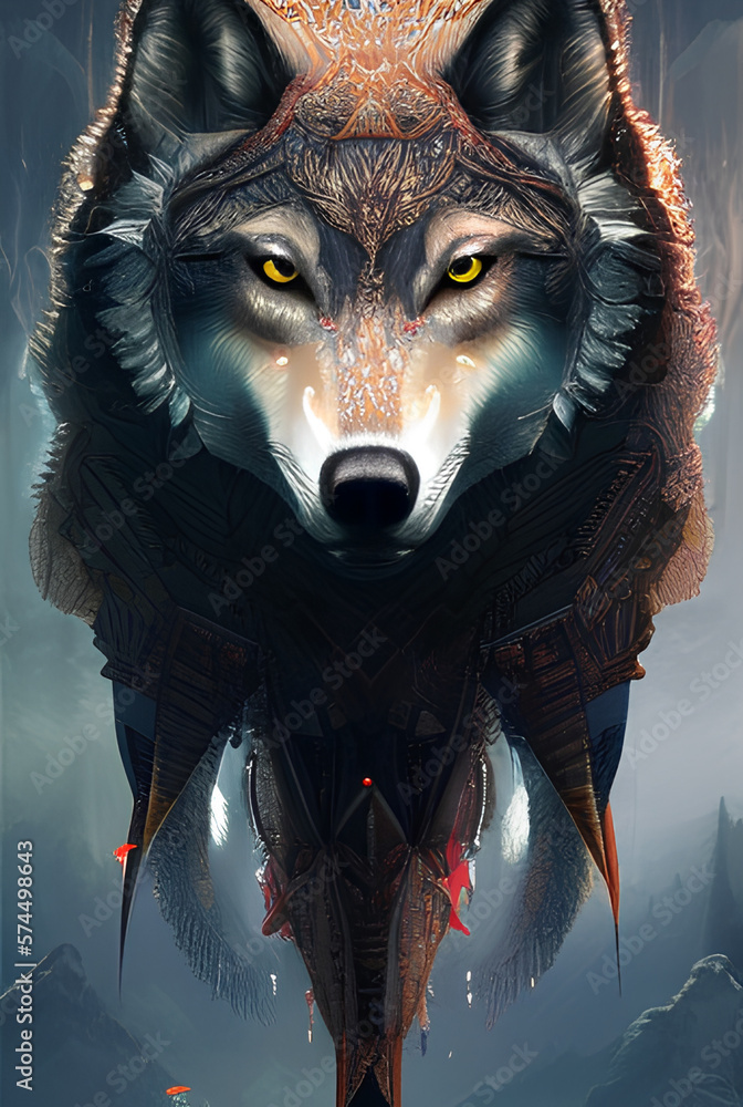 Strength and Courage: A Wolf as a Symbol of Determination Stock ...