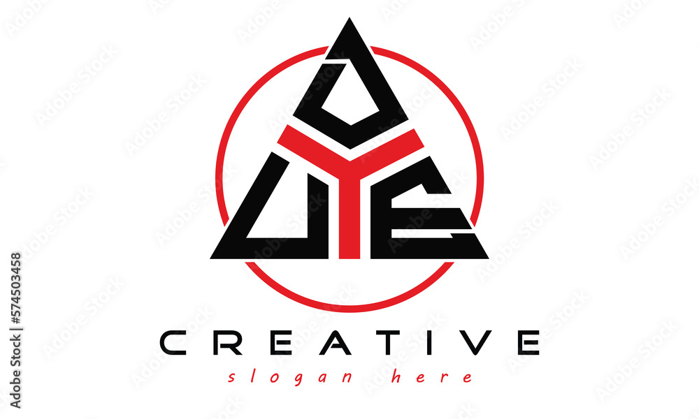 UDE three letter creative triangle shape in circle logo design vector ... UDE three letter creative triangle shape in circle logo design vector ...