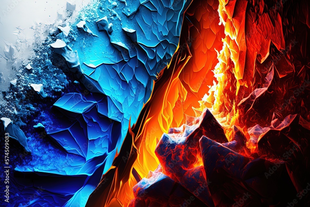 Fire Vs. Ice, The ultimate contrast, Desktop Background, Balance, Blend ...