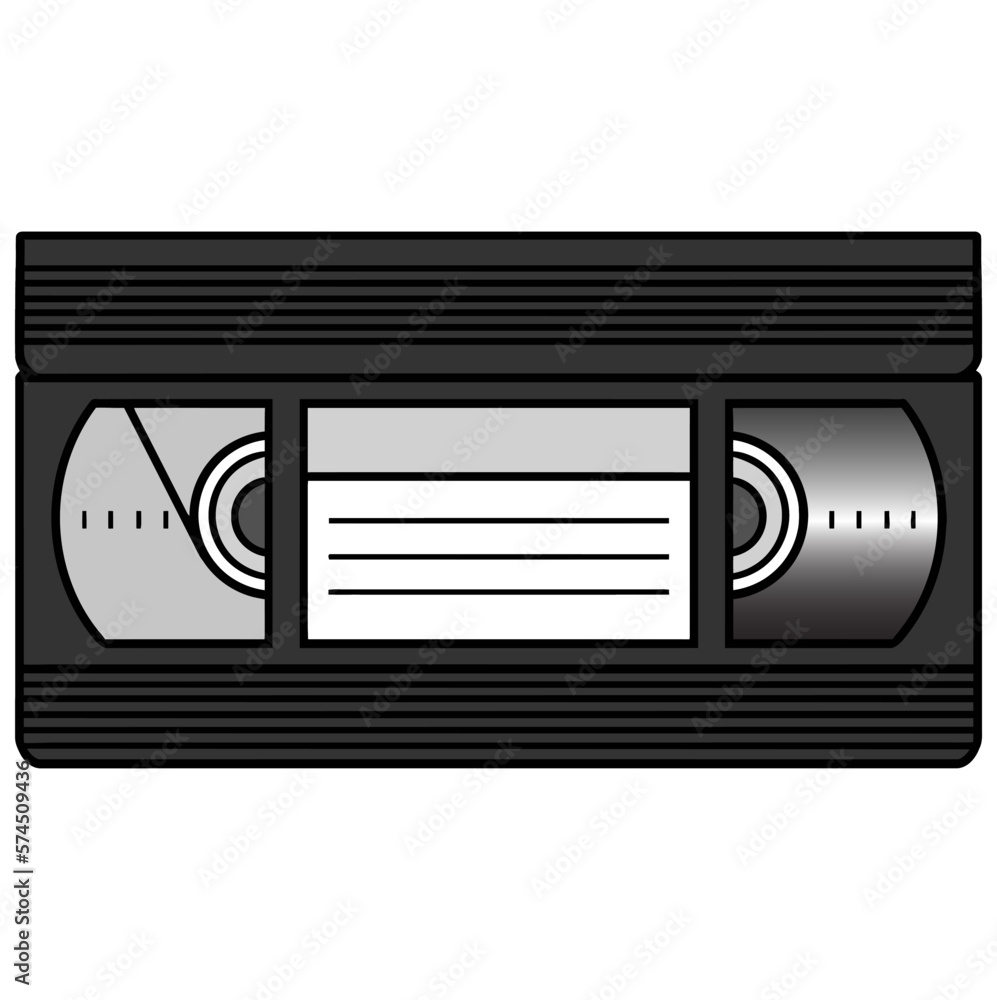 VHS Tape Icon - A cartoon illustration of a vintage VHS Tape Icon ...