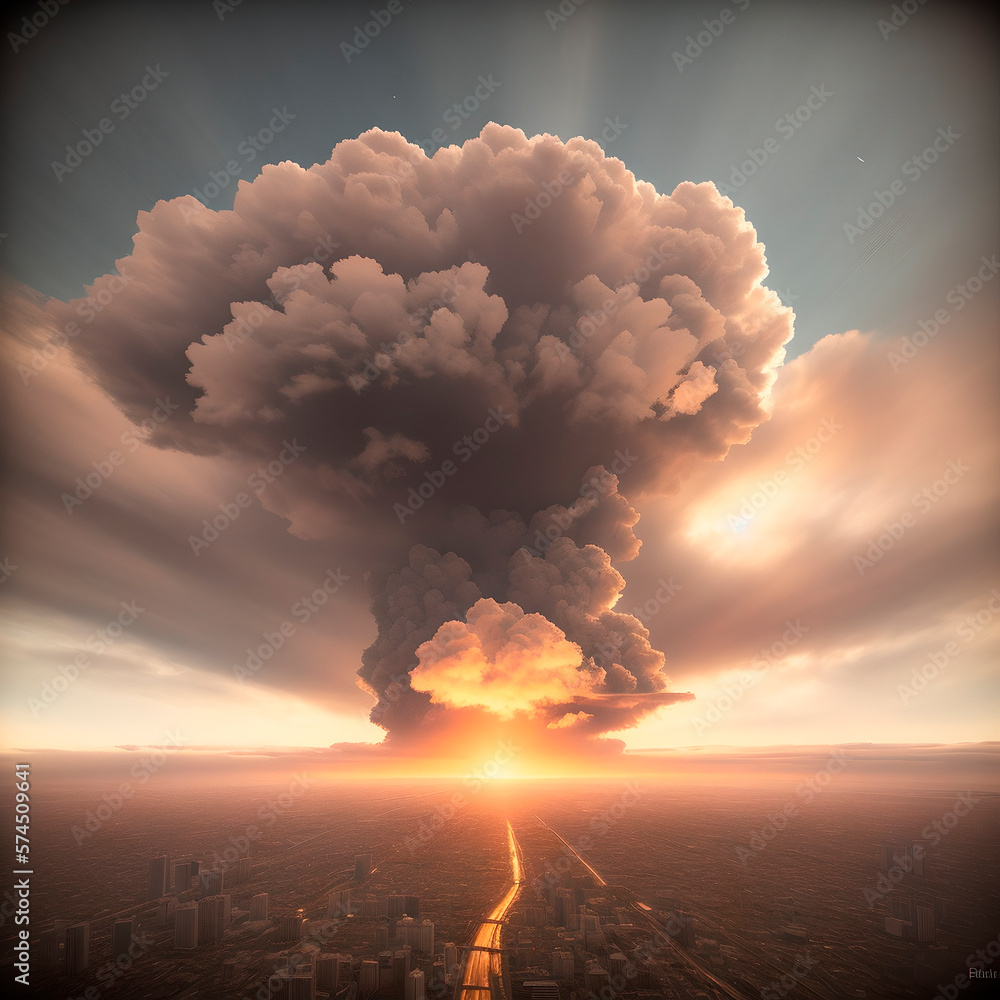 fantasy nuclear explosion. Generative ai Stock Illustration | Adobe Stock